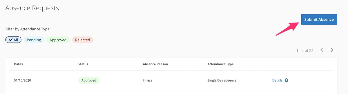 Parent App - Submit an Absence Request