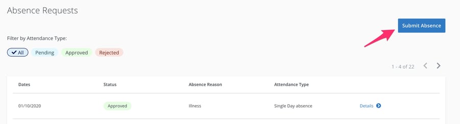 Parent App - Submit an Absence Request