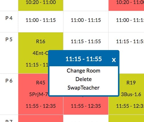 Make Editable - Manually Edit a Teacher's Timetable during the school year