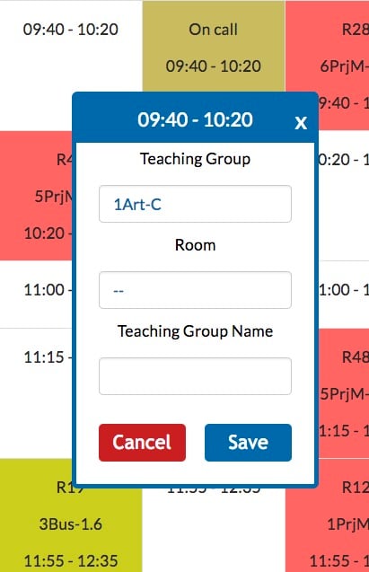 Make Editable - Manually Edit a Teacher's Timetable during the school year