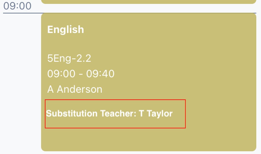 Viewing your timetable