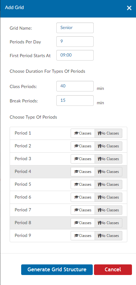 Staggered Breaks - Timetable Construction