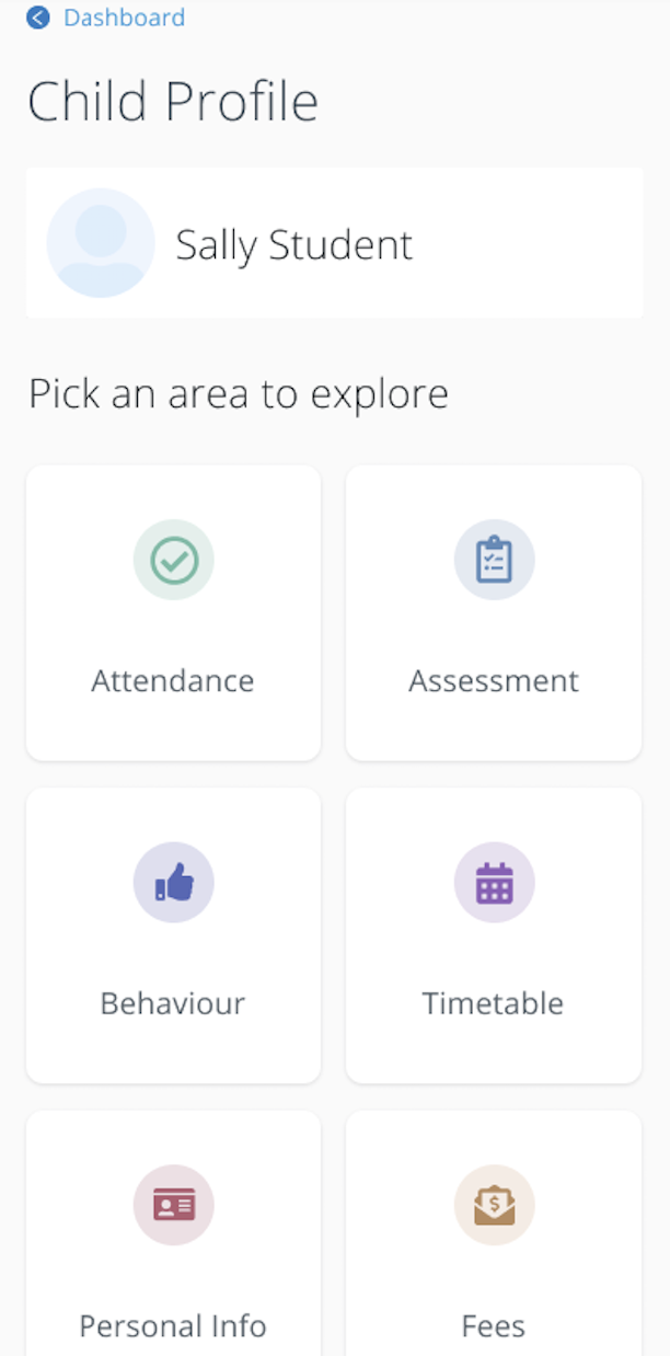 Parent App - Dashboard